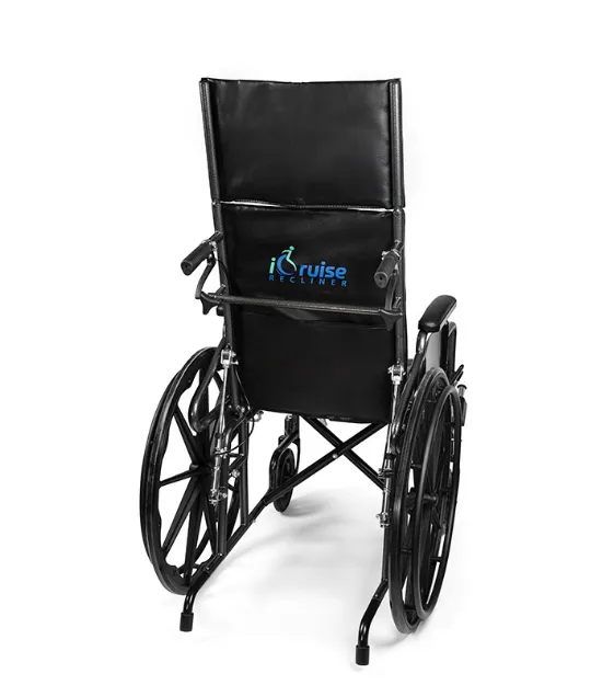 iCruise Reclining Manual Wheelchair with Head Immobilizer, Wheel Locks ...