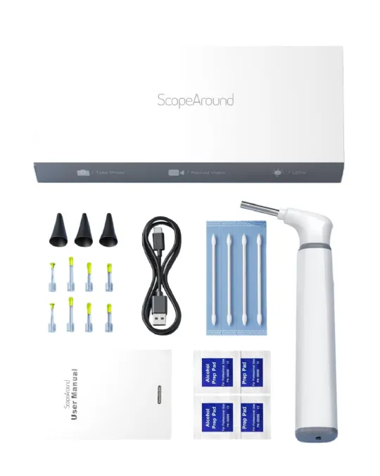 Wireless Otoscope Ear Wax Removal Kit with Camera by ScopeAround