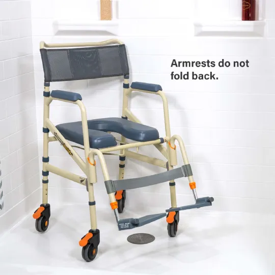 Folding Shower Chair with Security Locking Casters - ShowerBuddy Eco ...