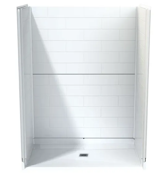Wheelchair Accessible Roll In Shower with 5 Piece Design and Center ...