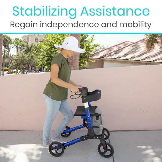 Upright Rollator / Rollator Walker with Seat by Vive Health