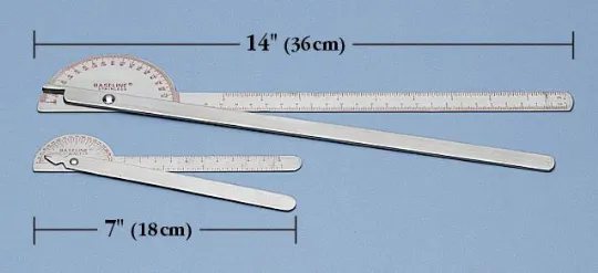 Exacta Transparent Protractor Goniometer Extremity Measurer
