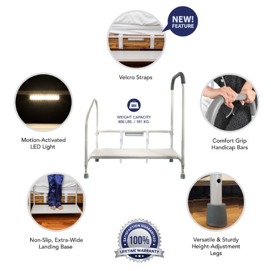 Bedroom Step and Handrail - Step 2 Bed - FREE Shipping