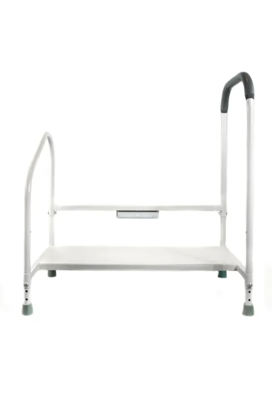 Bed Assist Step with Safety Rail for Bariatric Patients and LED Light