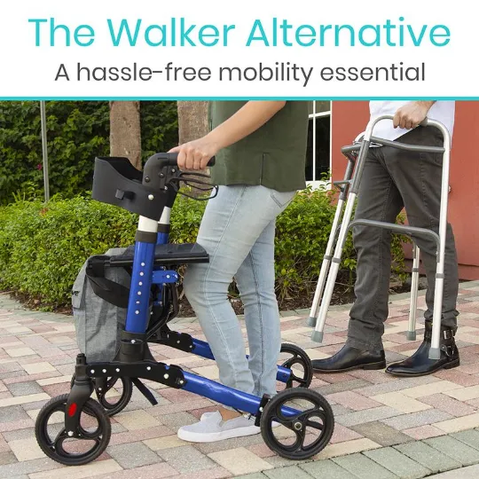Upright Rollator / Rollator Walker with Seat by Vive Health