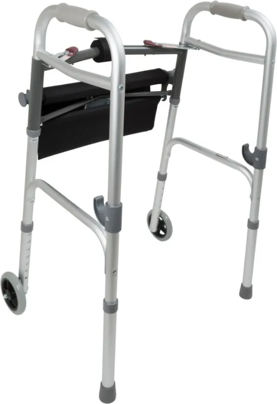 ProBasics Two-Button Folding Walker with Wheels