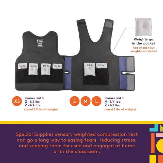 Weighted Compression Vest for Kids - Calming Deep Pressure Support with ...