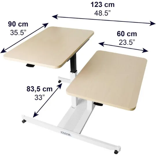 Adjustable Height Table for Wheelchair with Pneumatic Lift and Dual ...