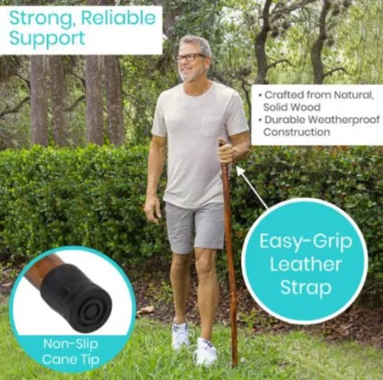 Wooden Walking Stick for Balance Support and Stability in Pack of 2 by ...