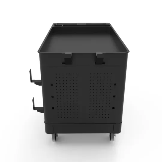 Industrial Rolling Utility Cart with Locking Cabinet