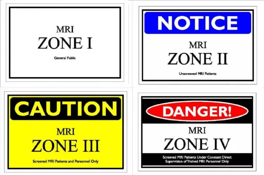 Zone 1 and 2 MRI Area Sign for Ensuring Personnel Safety from Magnetic ...